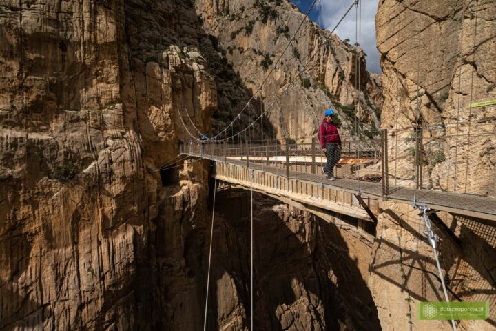 Caminito del Rey. Ścieżka Króla nad wąwozem w okolicy Malagi.